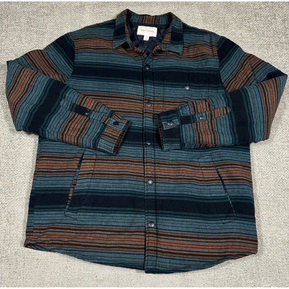Sun + Stone | Jackets & Coats | Sun Stone Shirt Jacket Mens Xl Blue ...